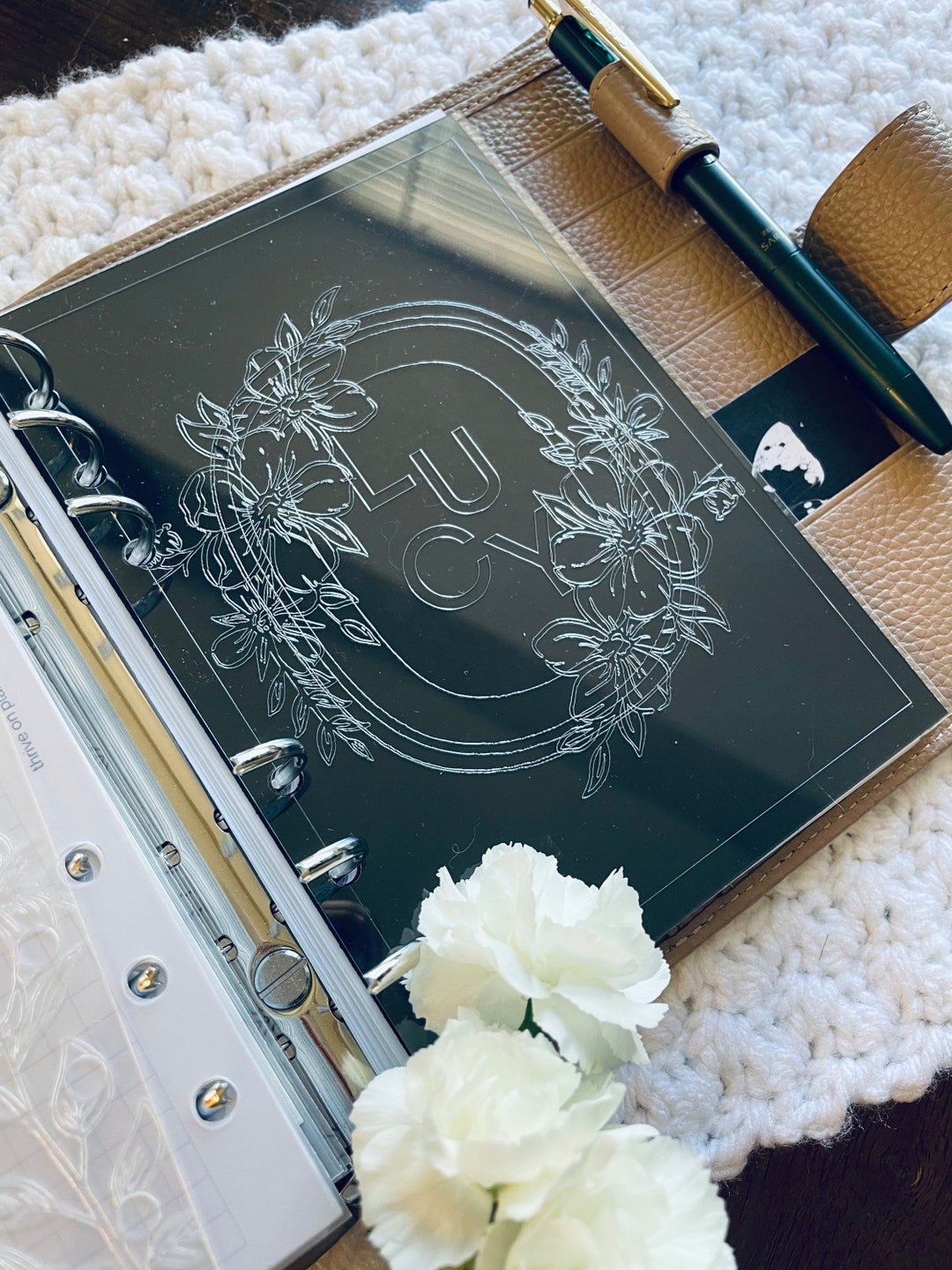 Custom Floral Etched Dashboard - Etsy