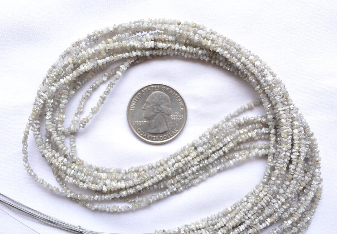 Raw Diamond Beads, 2.5mm - 3mm, Rough Diamond, Gray White Diamond Beads ...