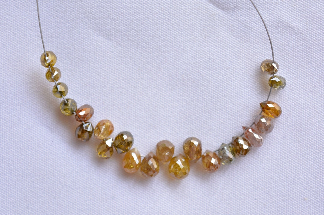 Yellow Red Diamond, Faceted Teardrop Diamond, 3.20mm - 3.90mm ...