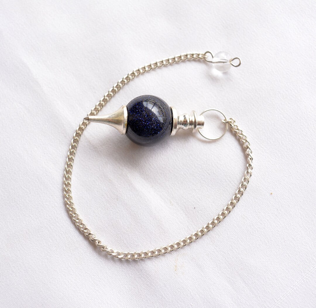 Blue Sunstone Ball Dowsing Pendulum, Healing Pendant Pendulum, Chakra Pendulum, Sunstone Round ...