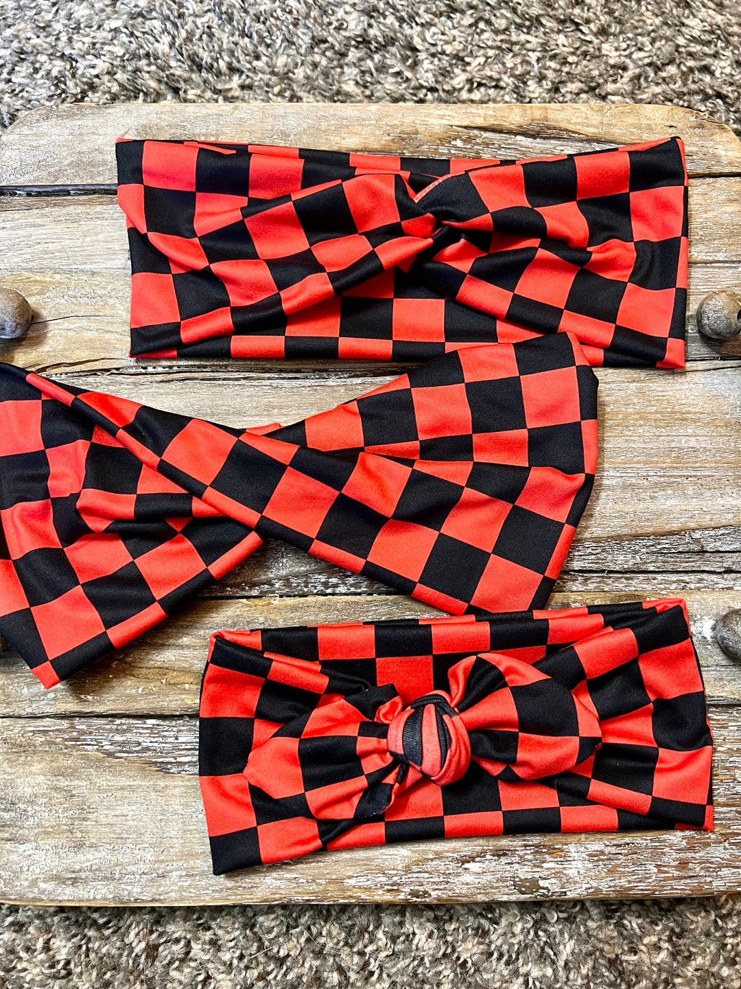 Orange and Black Checkered Headband/headwrap/turban - Etsy