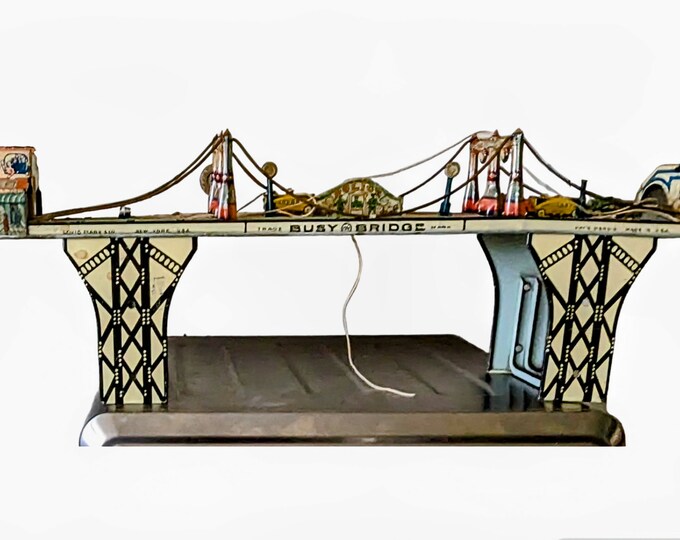 Antique Tin Lithograph Vintage Toy Bridge, Lois Marx and Co., NY, New ...