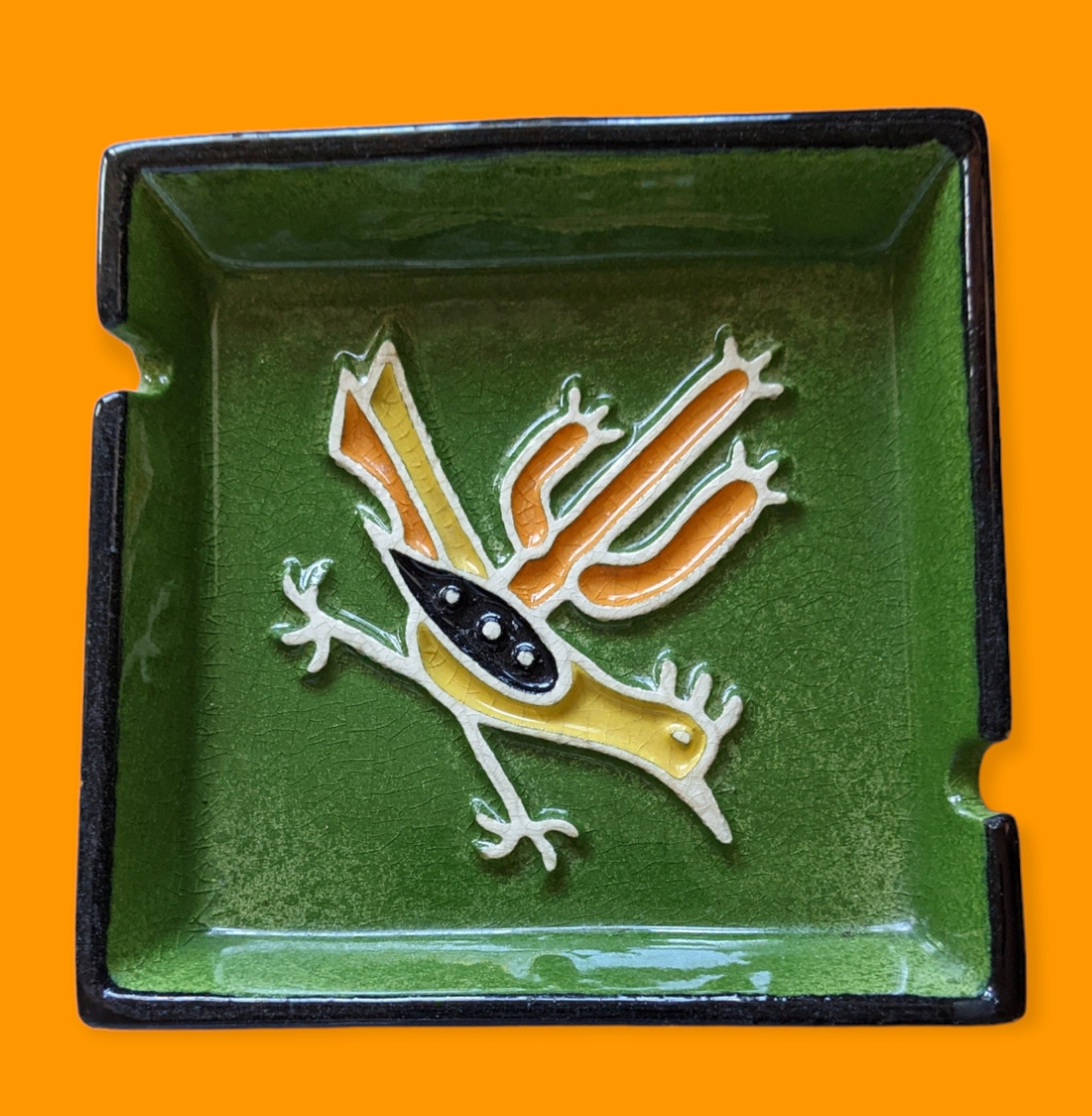 Vintage 1950's Legendware Thunderbird Ashtray. Retro Southwestern ...