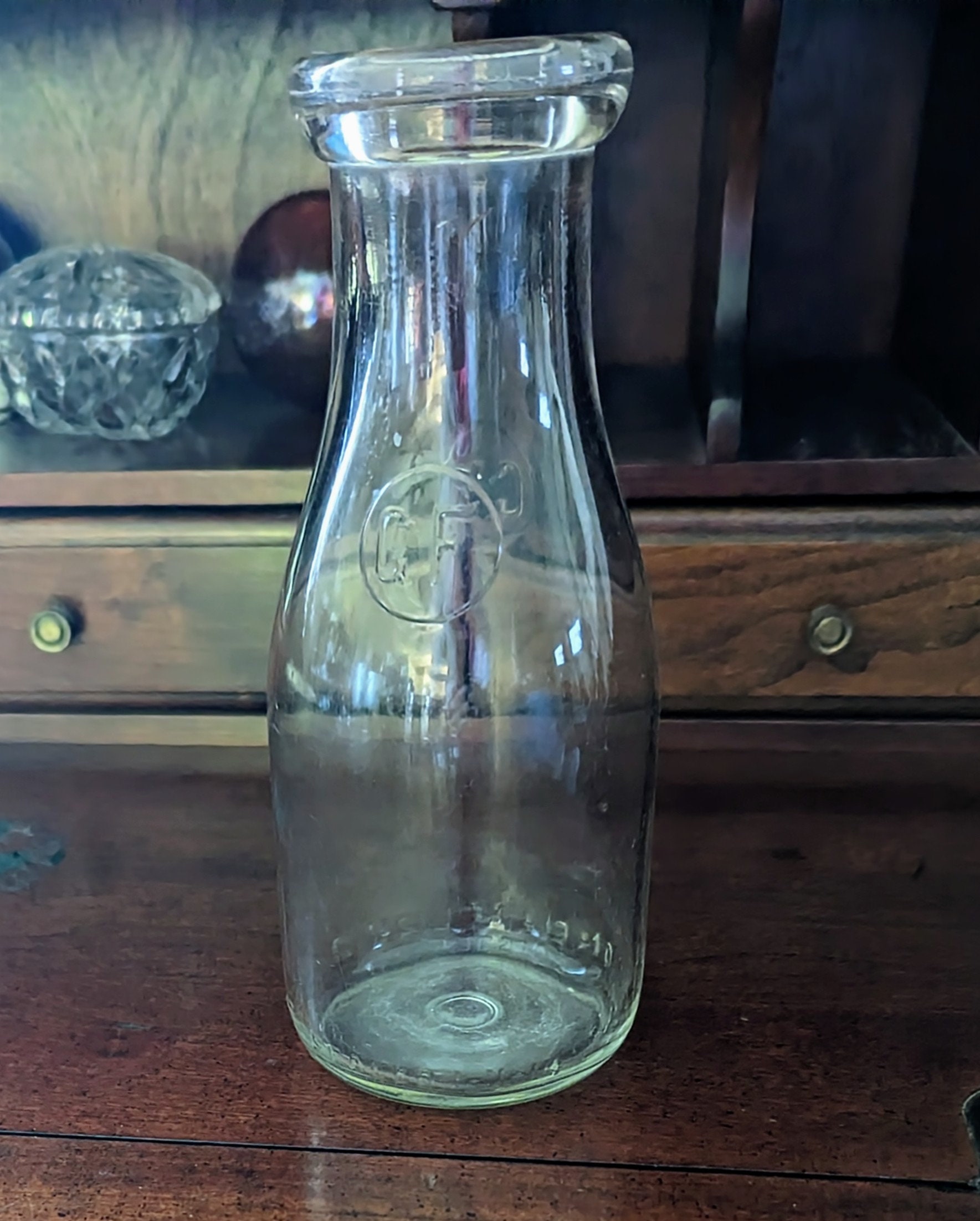 Vintage Milk Bottle, Embossed Milk Bottle. - Etsy