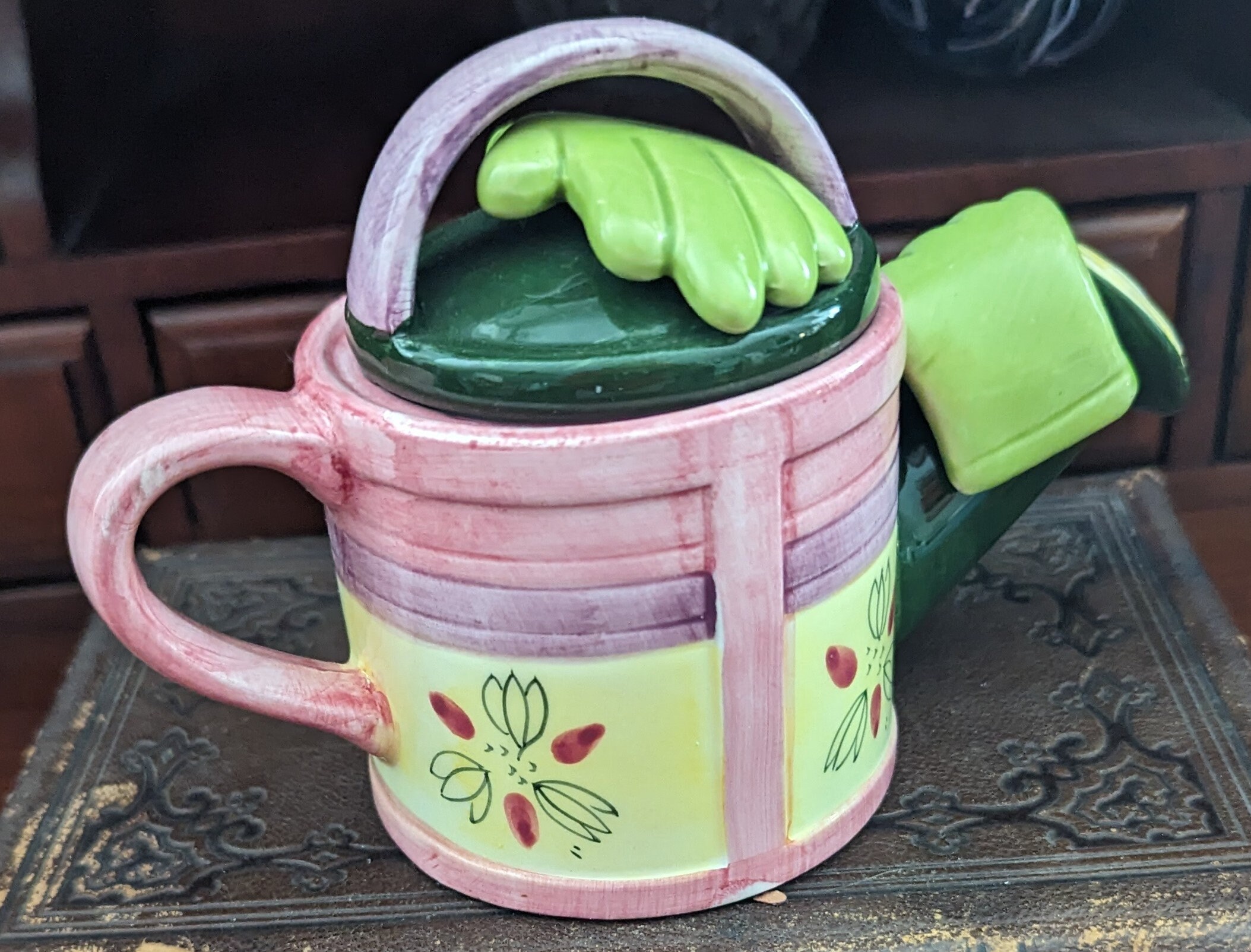 MCM Garden Themed Teapot, Kitche Teapot, Unique Colorful Teapot, Pastel ...