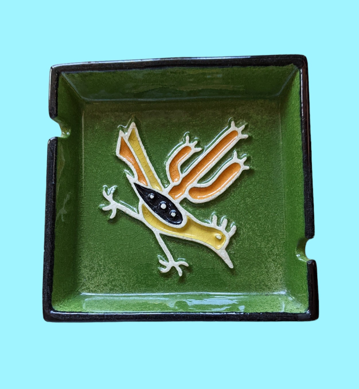 Vintage 1950's Legendware Thunderbird Ashtray. Retro Southwestern ...