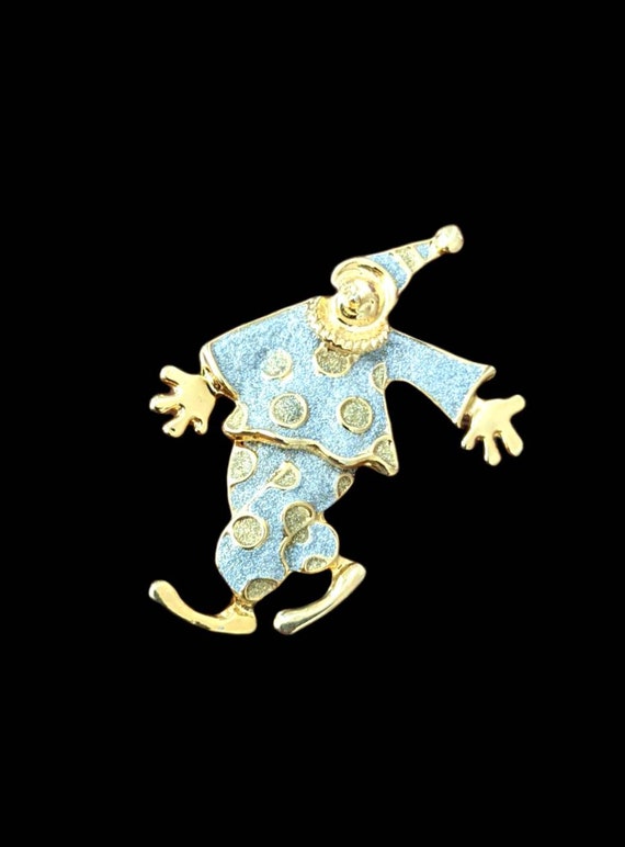 Vintage clown brooch, pave type finish. - Gem
