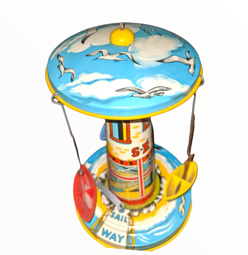 Vintage Tin Toy Boat Ride Carousel Unique Art Mfg. Co. Very - Etsy