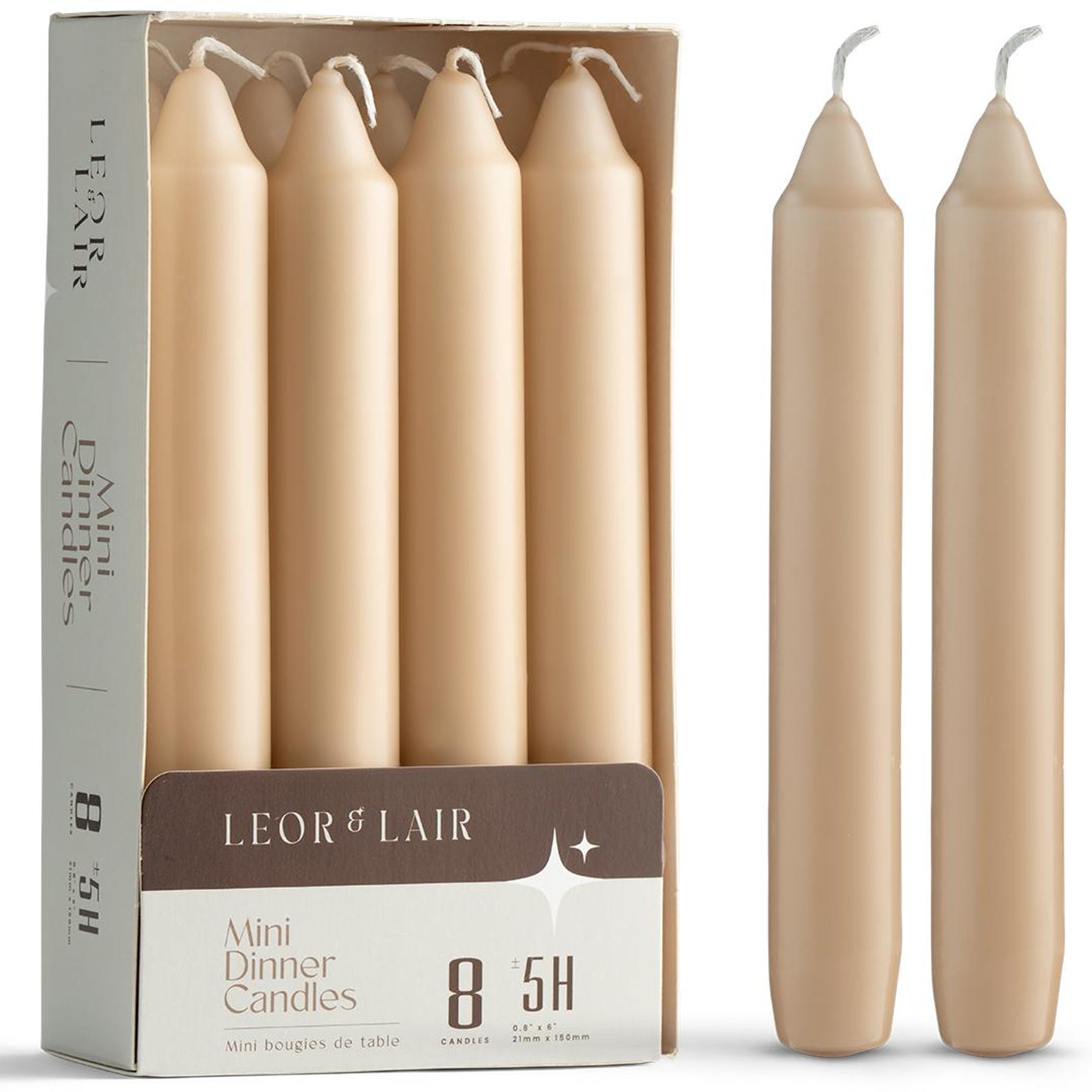 Mini Taper Candles - Set of 8 Short Candlesticks for Dinner and Home ...