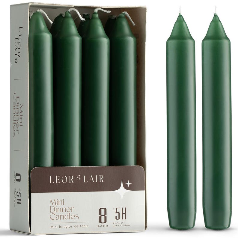 Mini Taper Candles - Set of 8 Short Candlesticks for Dinner and Home ...