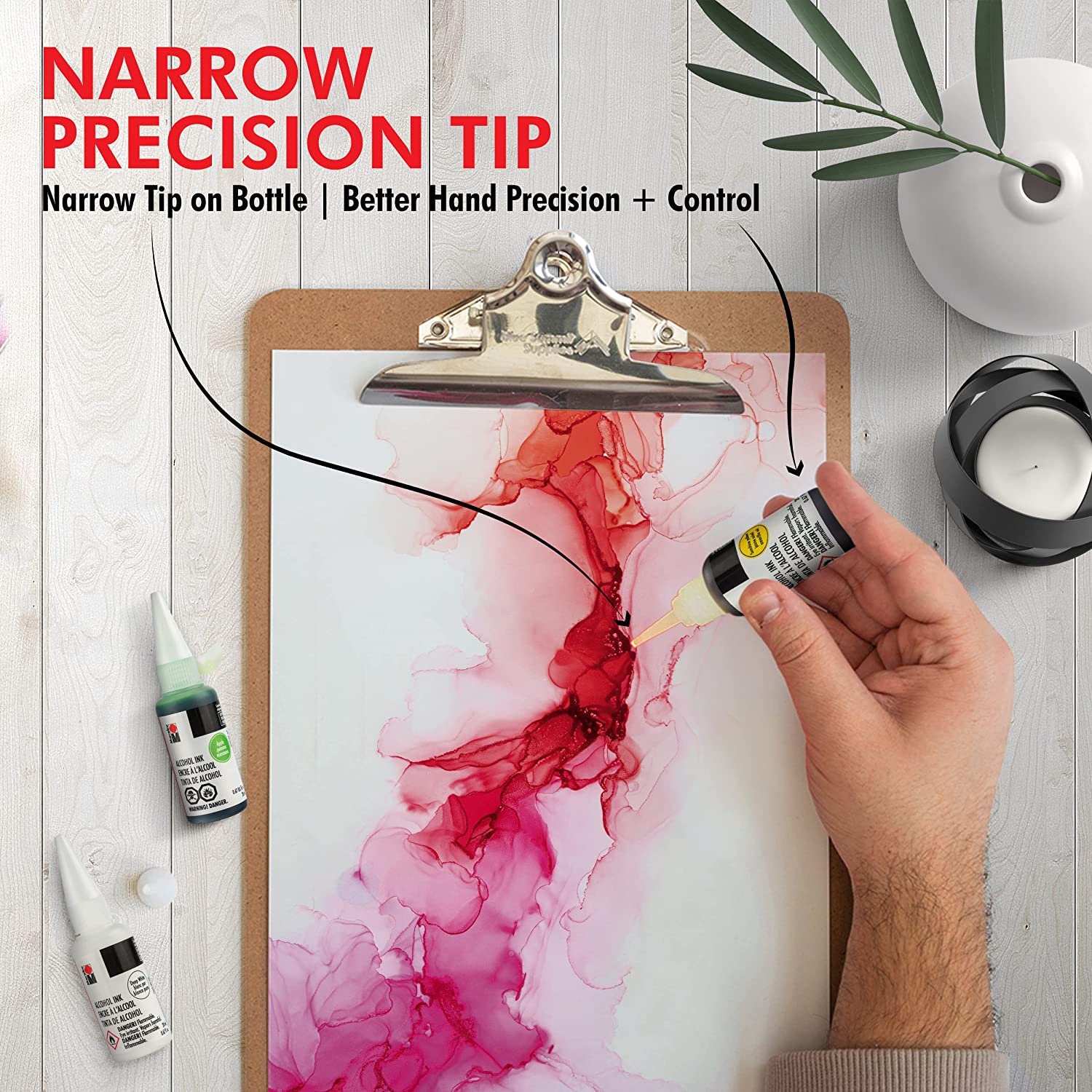 Marabu Alcohol Ink Set 6 Primary Colors for Epoxy Resin, Tumbler Making ...