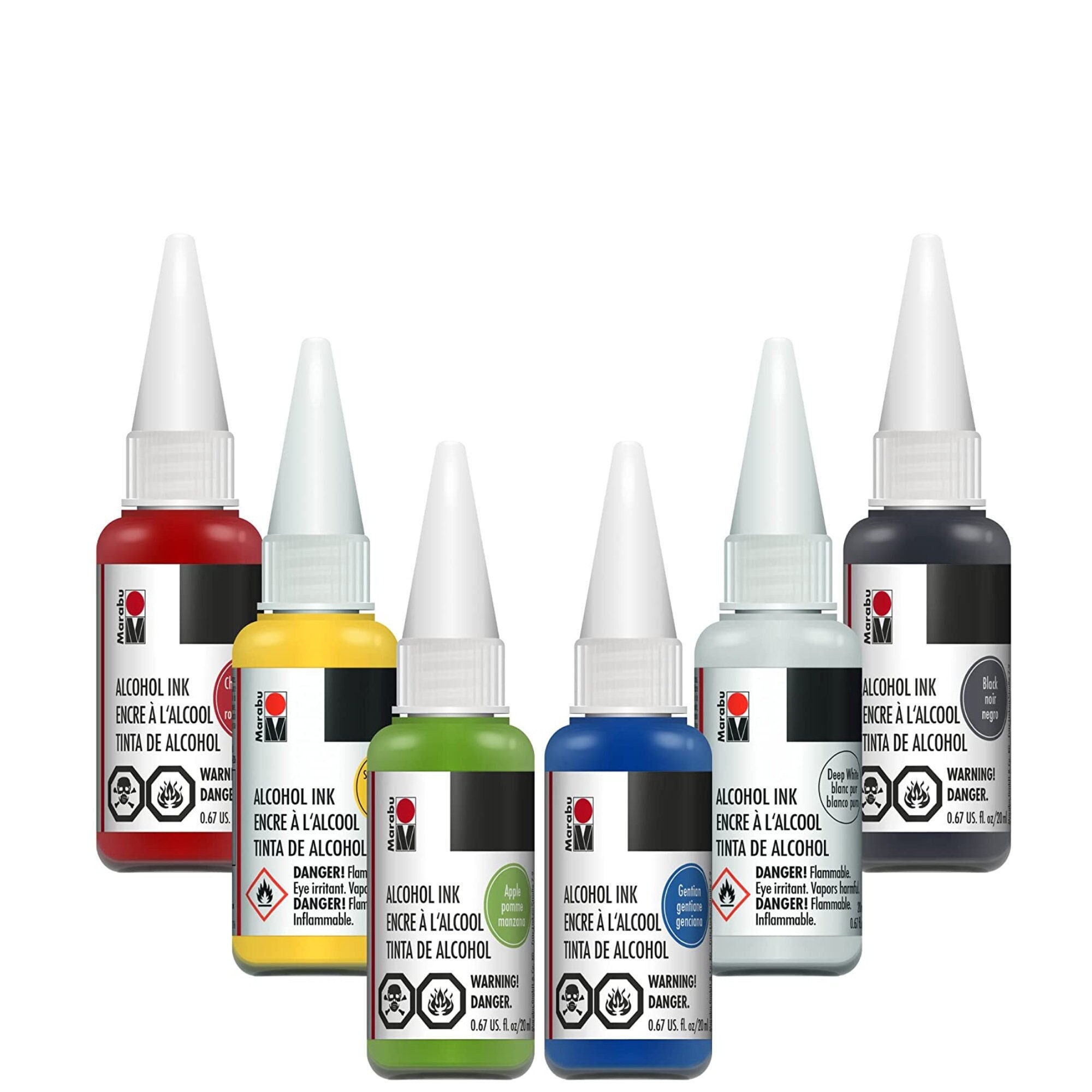 Marabu Alcohol Ink Set - 6 Primary Colors - for Epoxy Resin, Tumbler ...