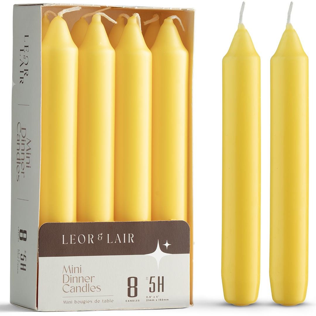 Mini Taper Candles - Set of 8 Short Candlesticks for Dinner and Home ...