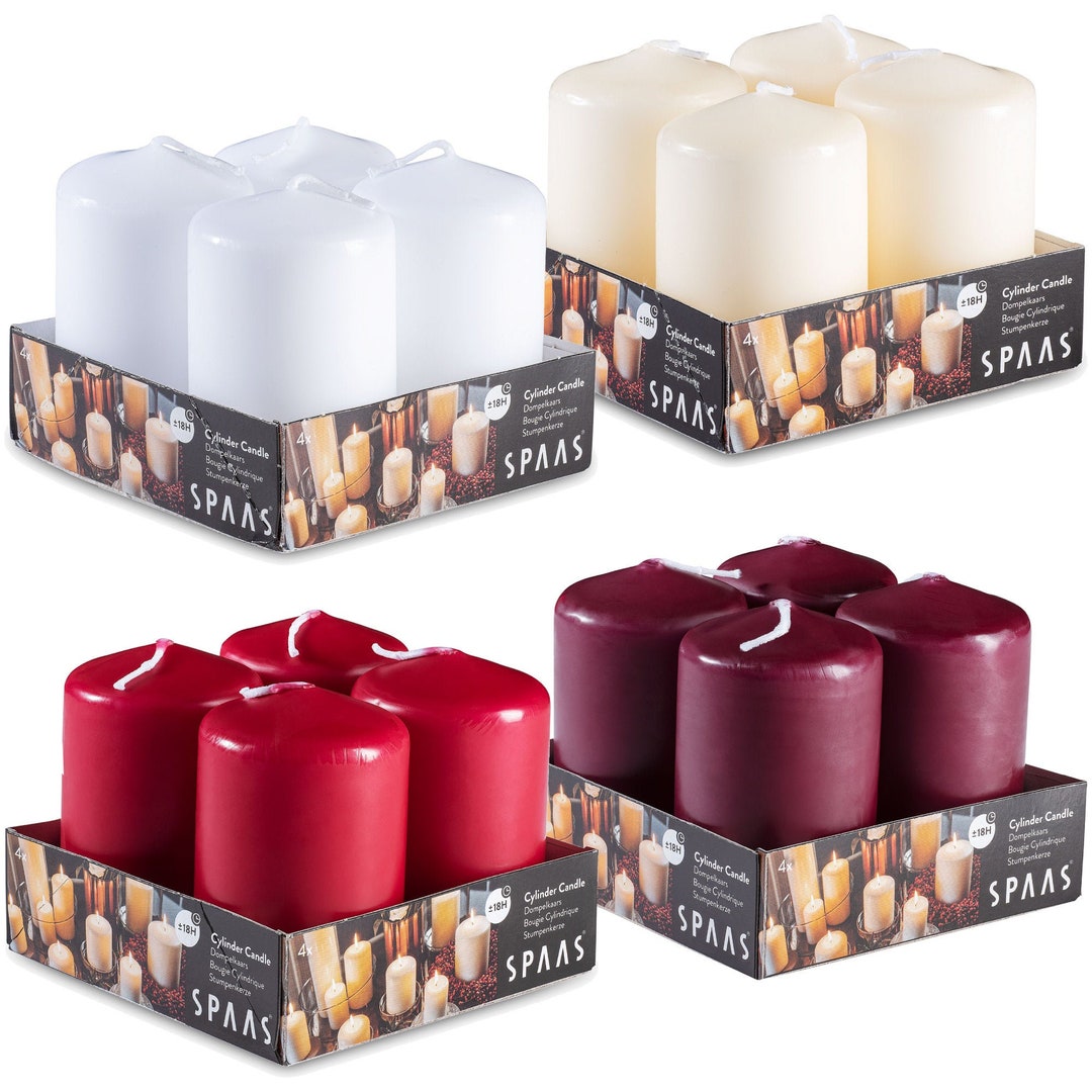 4 Pack Pillar Candles - 2x3” Unscented Small Pillar Candles for Home ...