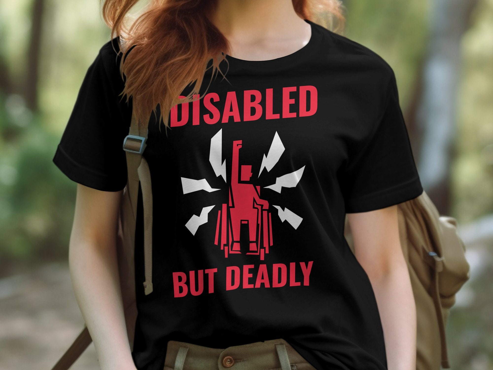 Disabled but Deadly Red Graphic T-shirt, Wheelchair Empowerment, Unisex ...
