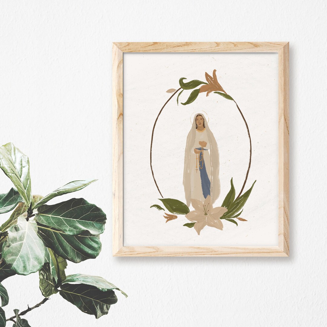 Blessed Mother Mary | Catholic Art Print - Etsy