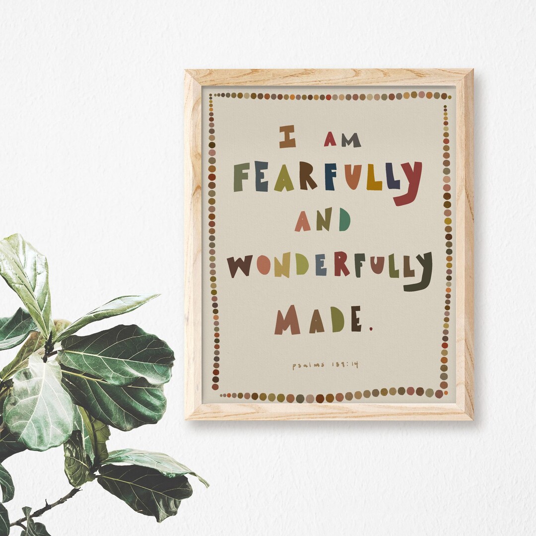 I Am Fearfully and Wonderfully Made | Catholic Art Print - Etsy