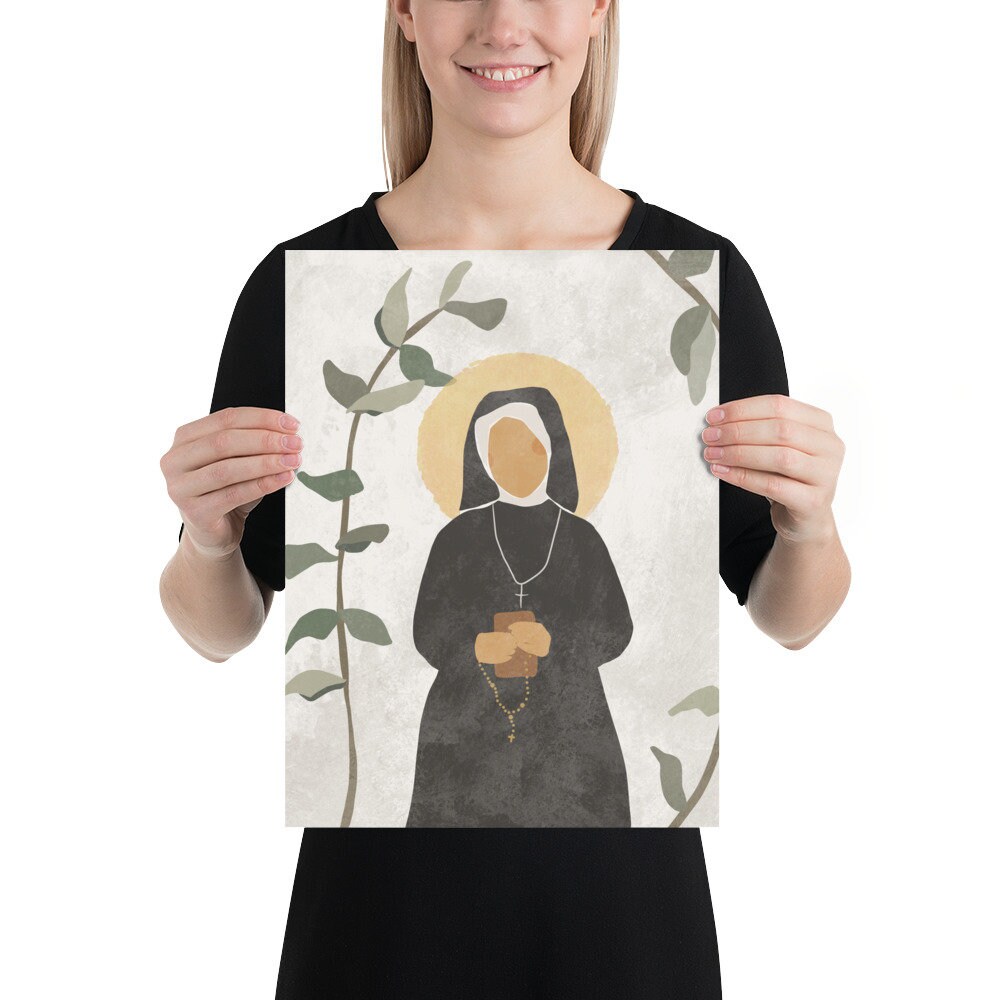 Saint Faustina Catholic Art Print Divine Mercy Patron - Etsy