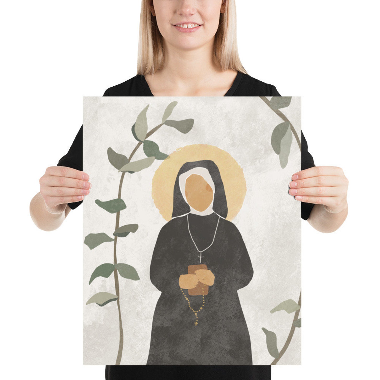 Saint Faustina Catholic Art Print Divine Mercy Patron - Etsy