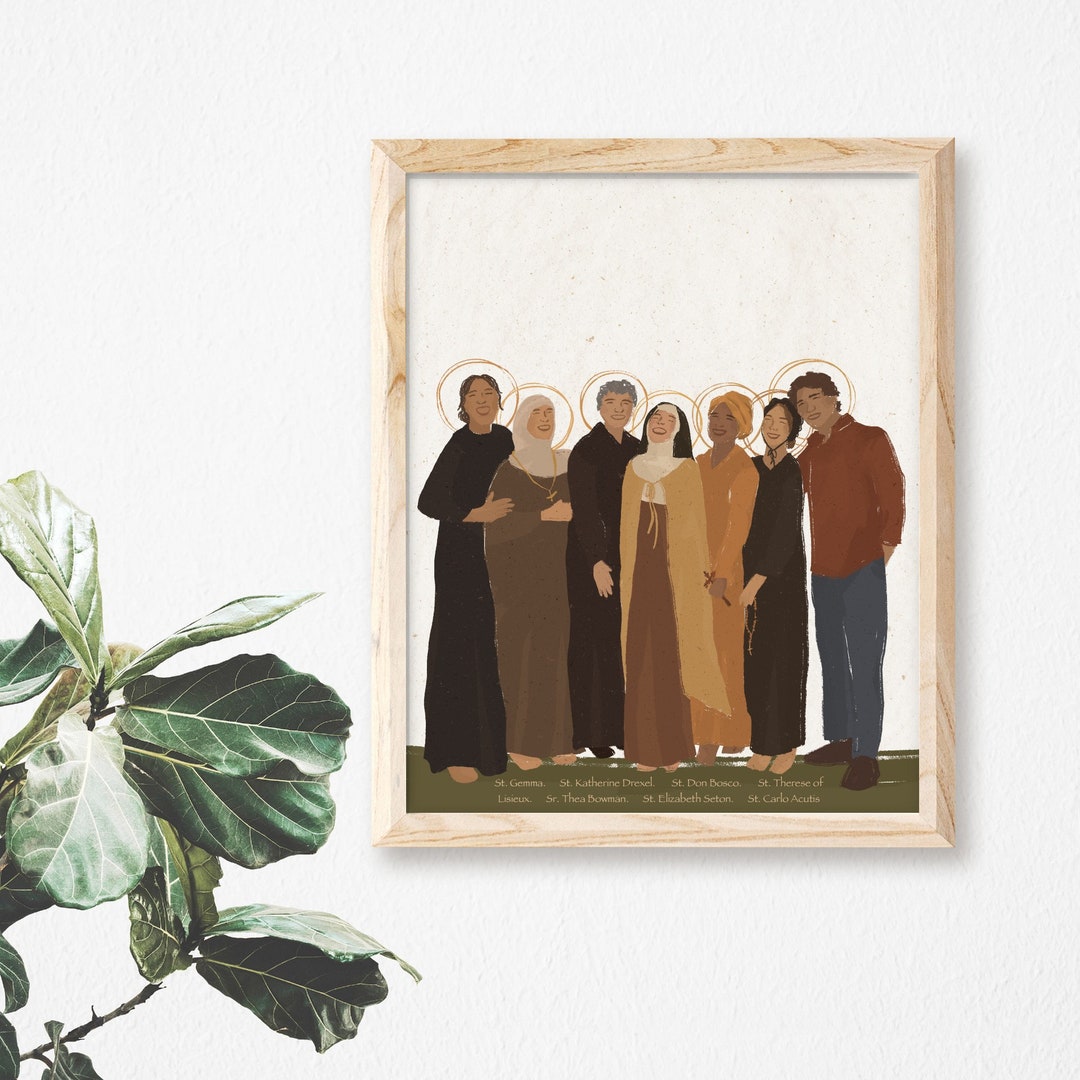 Teacher & Student Saints | Catholic Art Print | Patron Saints of ...