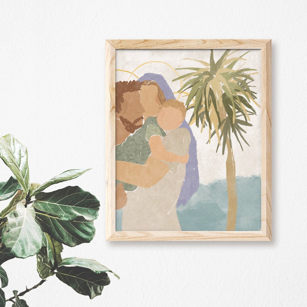 The Holy Family | Catholic Art Print | Beach Decor | Jesus, Mary, and ...