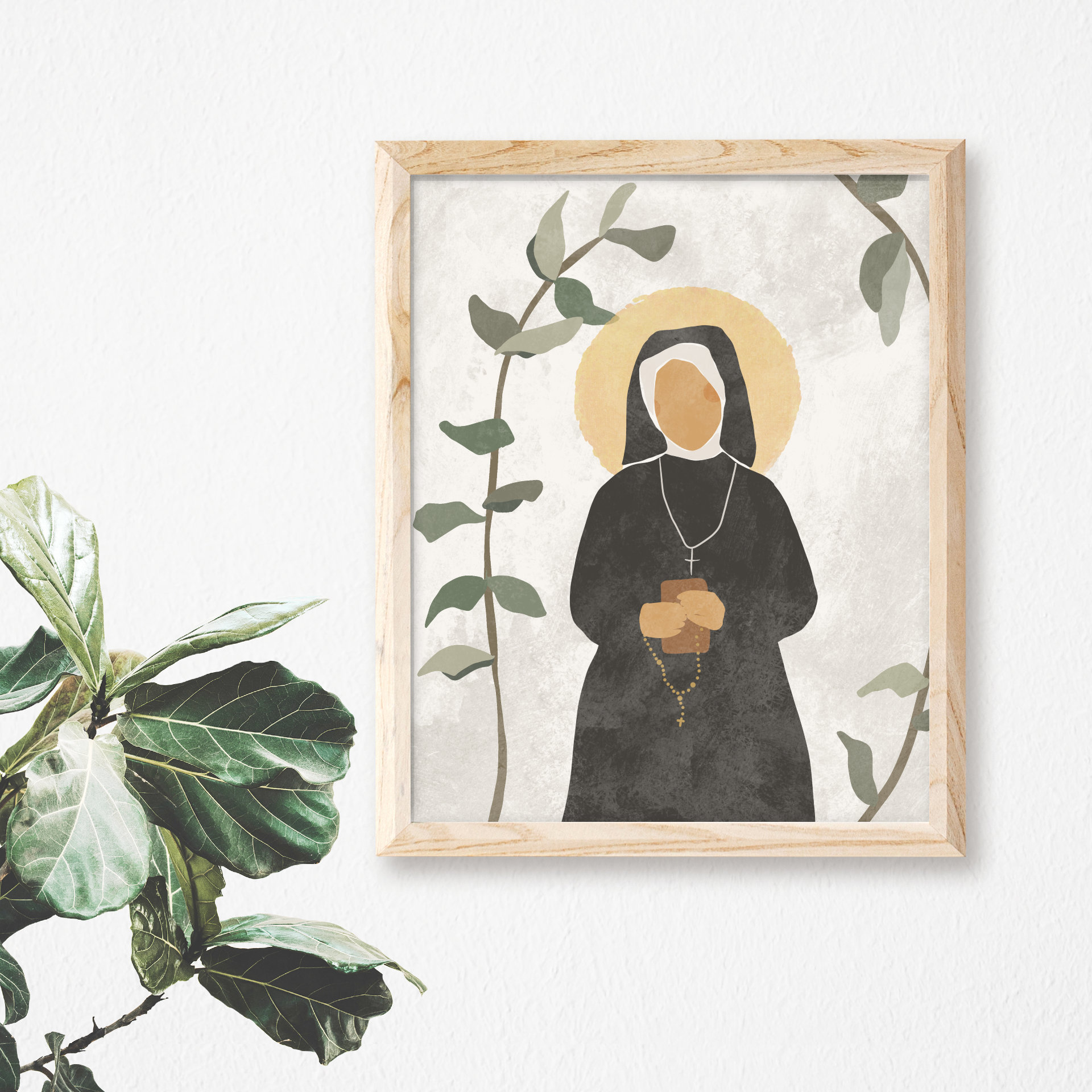 Saint Faustina Catholic Art Print Divine Mercy Patron - Etsy