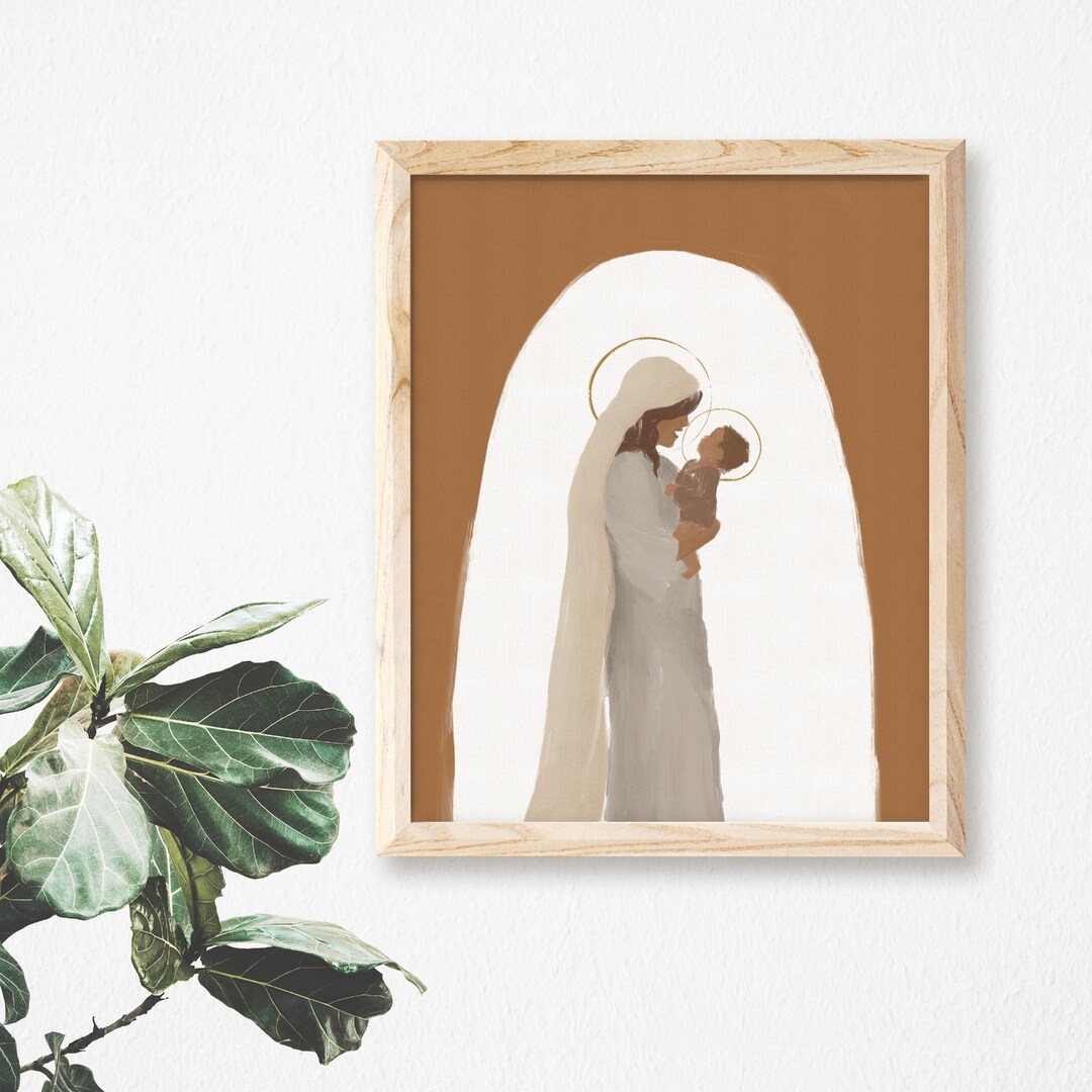 Mary And Baby Jesus Catholic Art Print Etsy