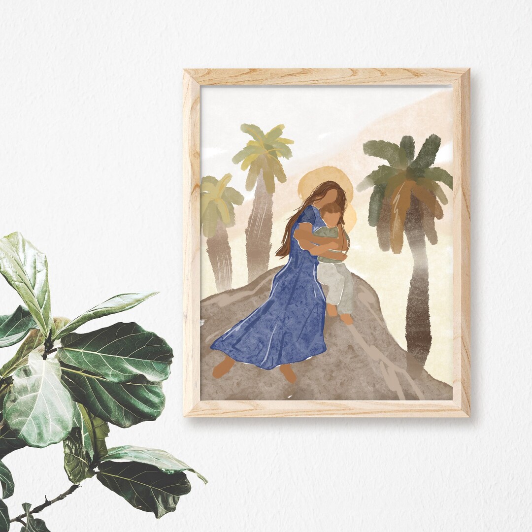 Catholic Art Print | Blessed Virgin Mary and Baby Jesus | Tropical ...