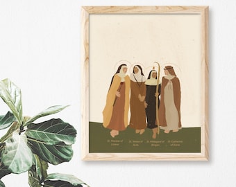 Female Doctors of the Church Art Print: Saint Squad Poster (PDF ...
