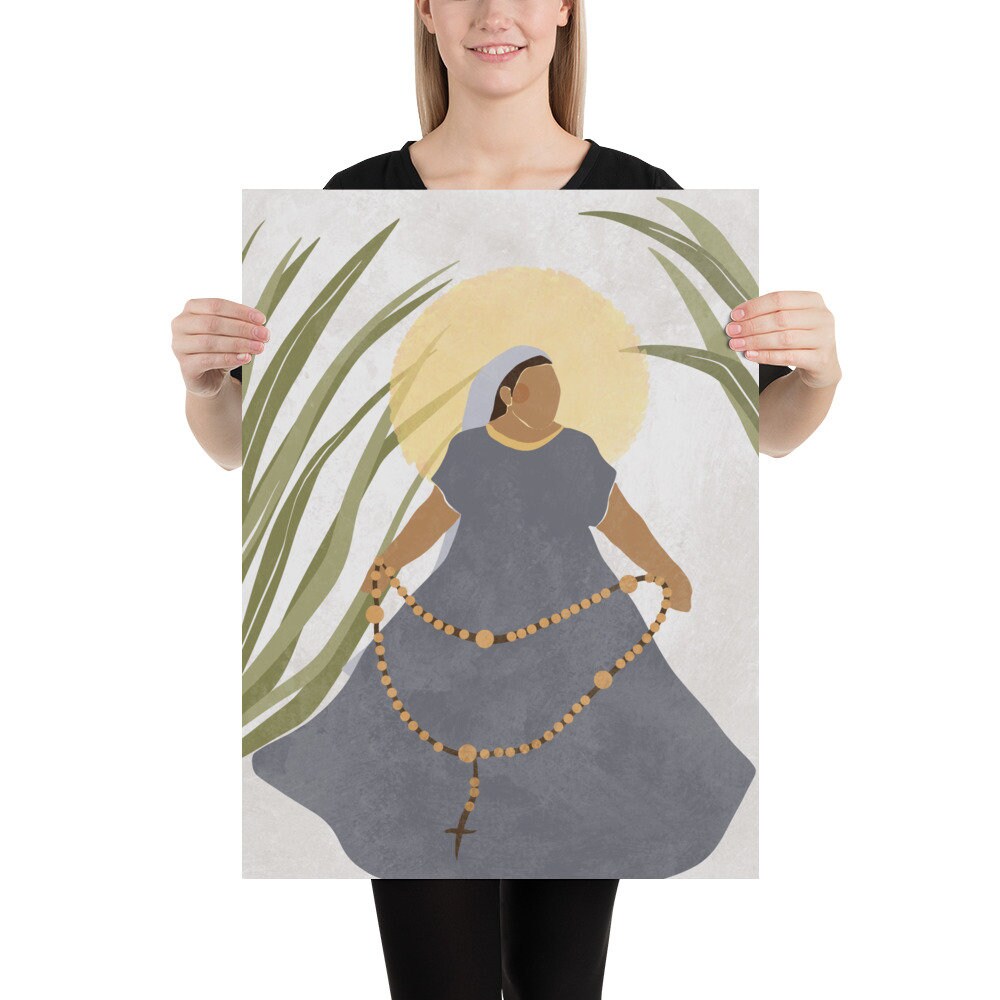Our Lady of the Rosary Catholic Art Print Blessed Virgin - Etsy