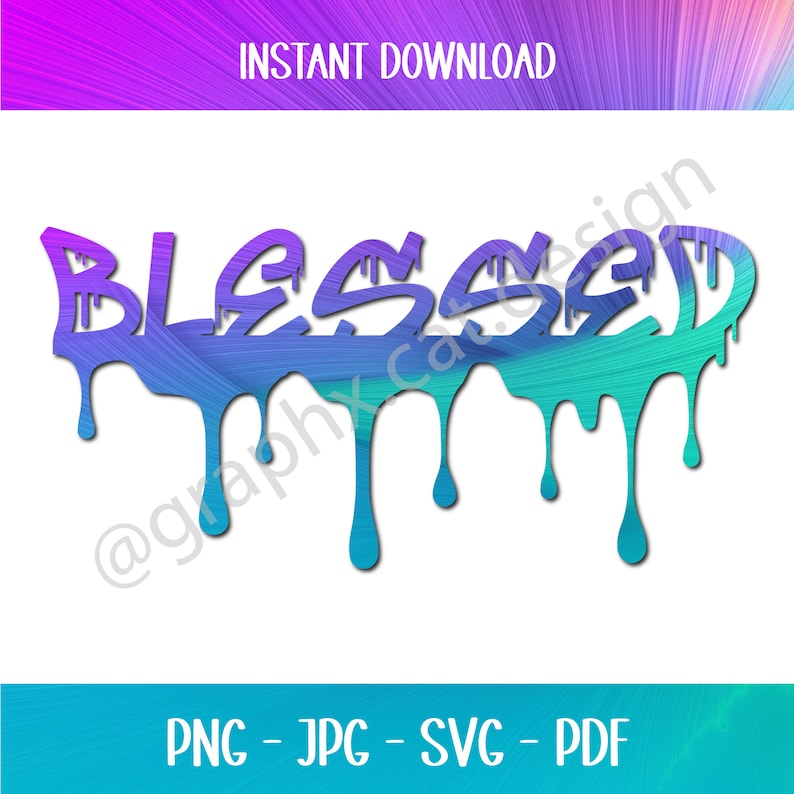Blessed Graffiti Word - Etsy