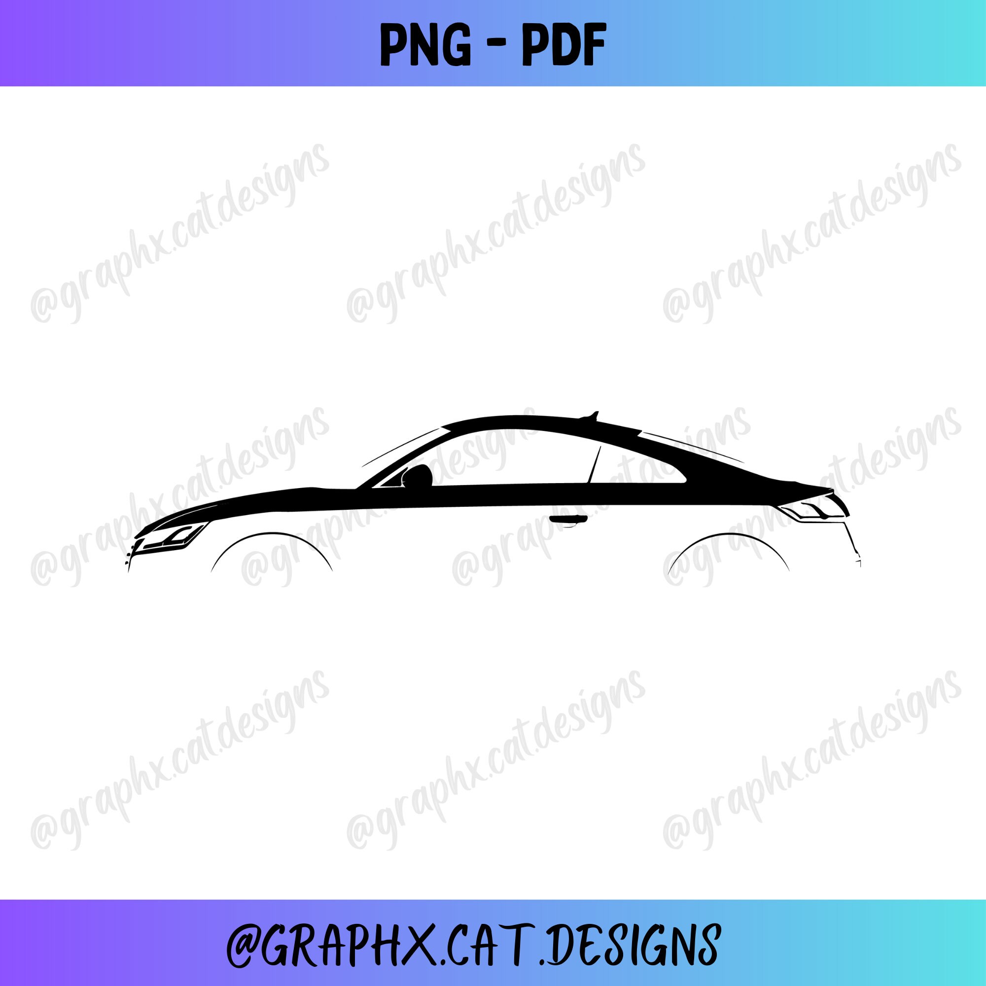 Porsche SVG Outline - Etsy
