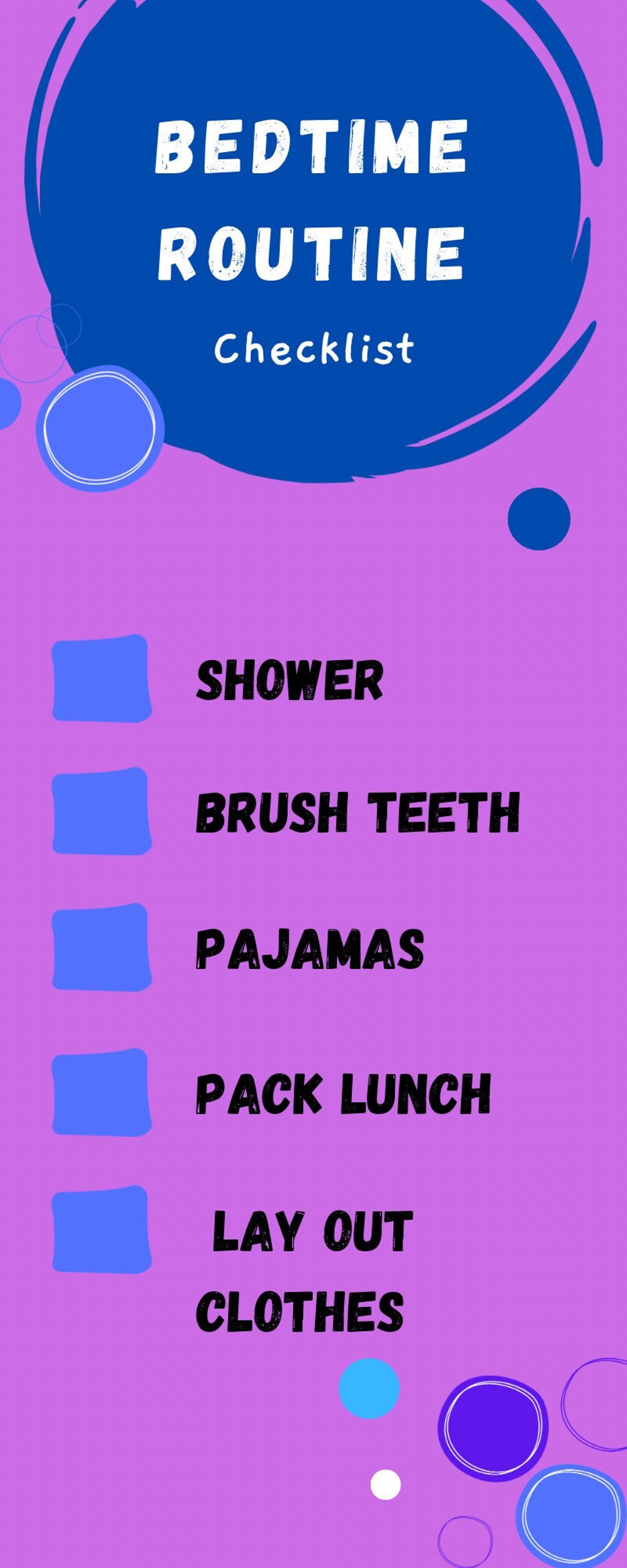 Printable Hygiene Routine Checklist Children Preteens Teens Instant ...