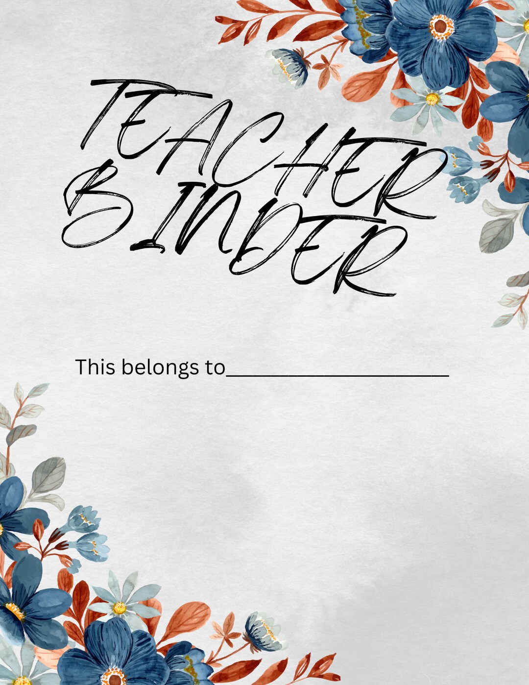 Printable Teacher Binder Sections Labels Organizer Instant Download - Etsy