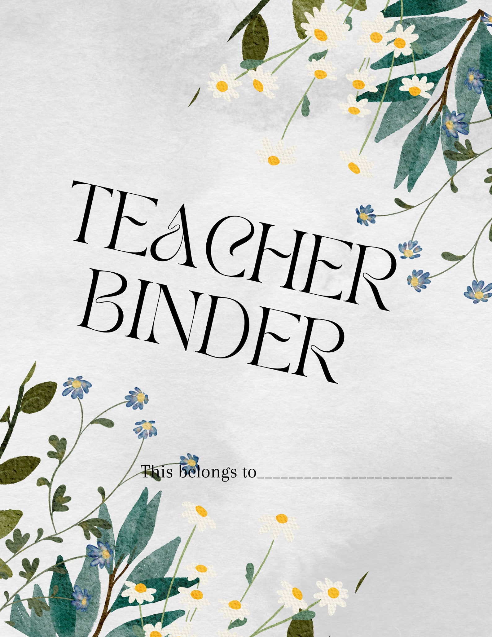 Printable Teacher Binder Sections Labels Organizer Instant Download - Etsy
