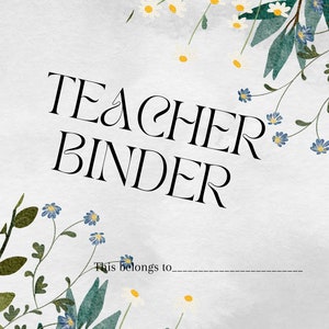 Printable Teacher Binder Sections Labels Organizer Instant Download - Etsy