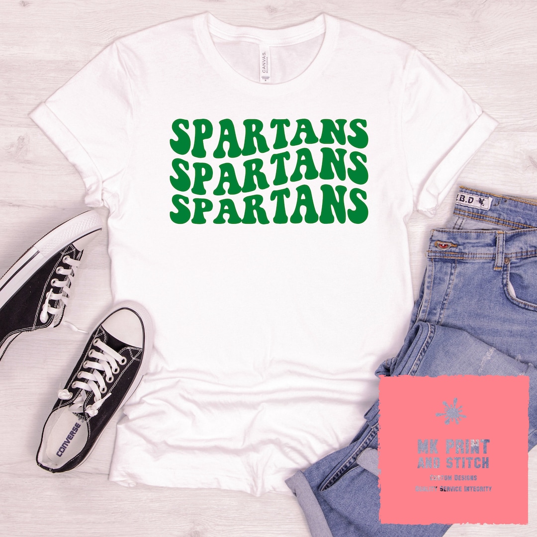 Spartans Retro Wave Spirit T-shirts for Teachers, Spartan Fan, Spartan ...