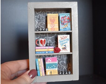 Custom Little Box Library Miniature Bookshelf, Perfect Gift for a Book ...