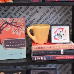Banned Books Tiny Shelf miniature Bookshelf Celebrating Your Right to ...