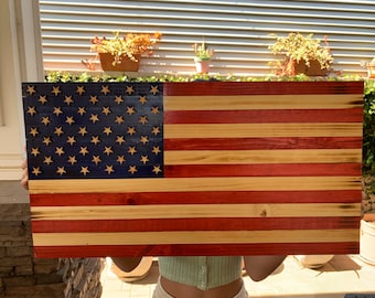 Rustic American Wood Flags - Etsy