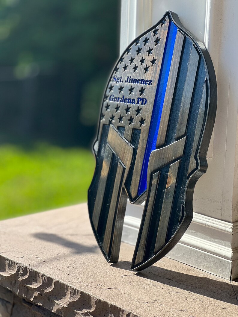 Thin Blue Line Spartan - Etsy