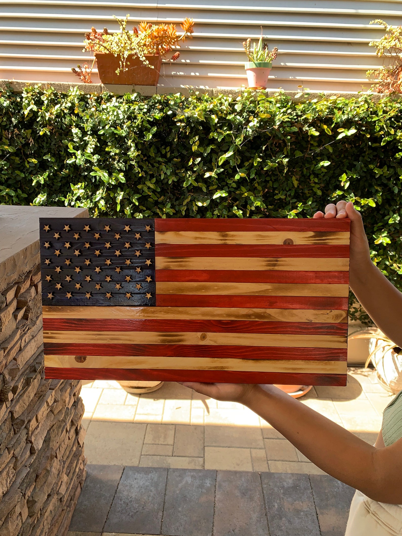Rustic American Wood Flags - Etsy