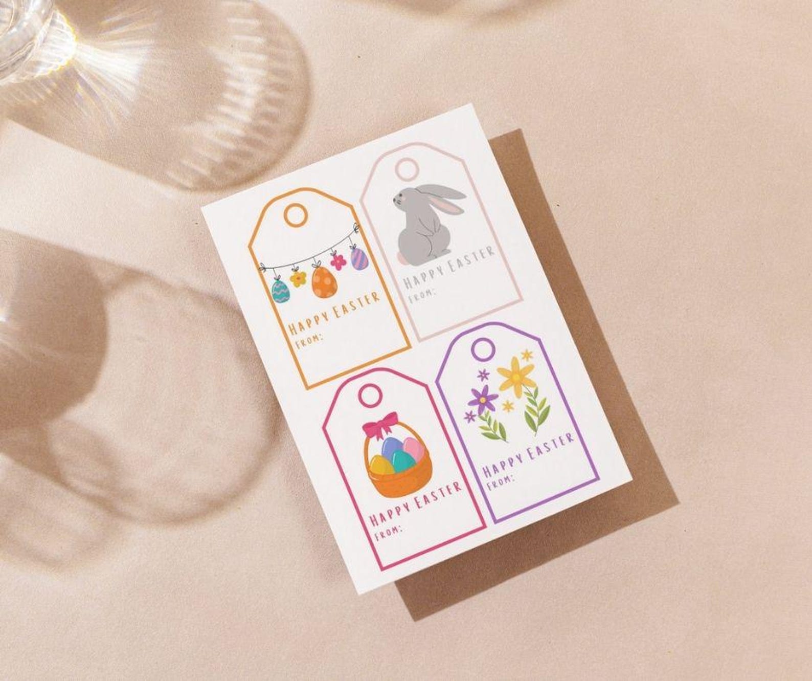 Easter Gift Tags Printable – Cute Easter Basket Tags for Kids – Spring ...