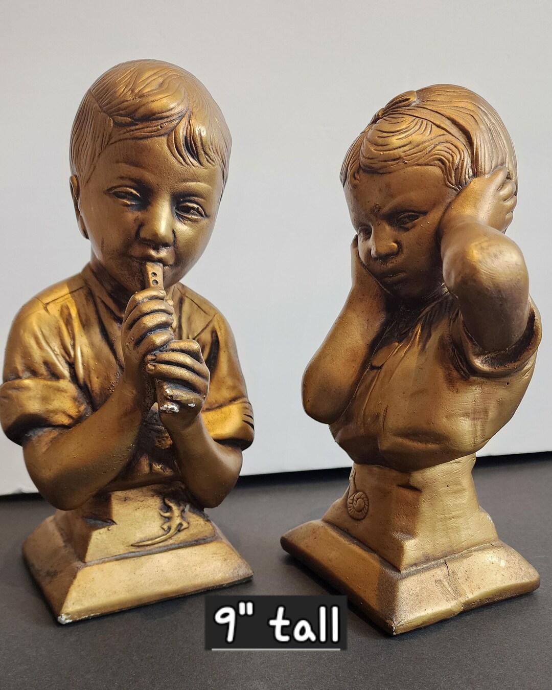 Esco Chalkware Statues the Music Lesson - Etsy