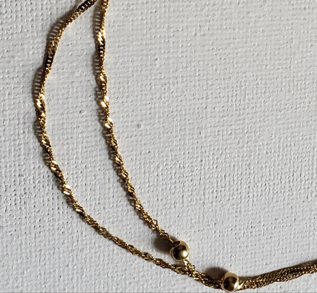 Milor, Italian 18kt Gold Chain. Singapore Type Chain 26 Inch - Etsy