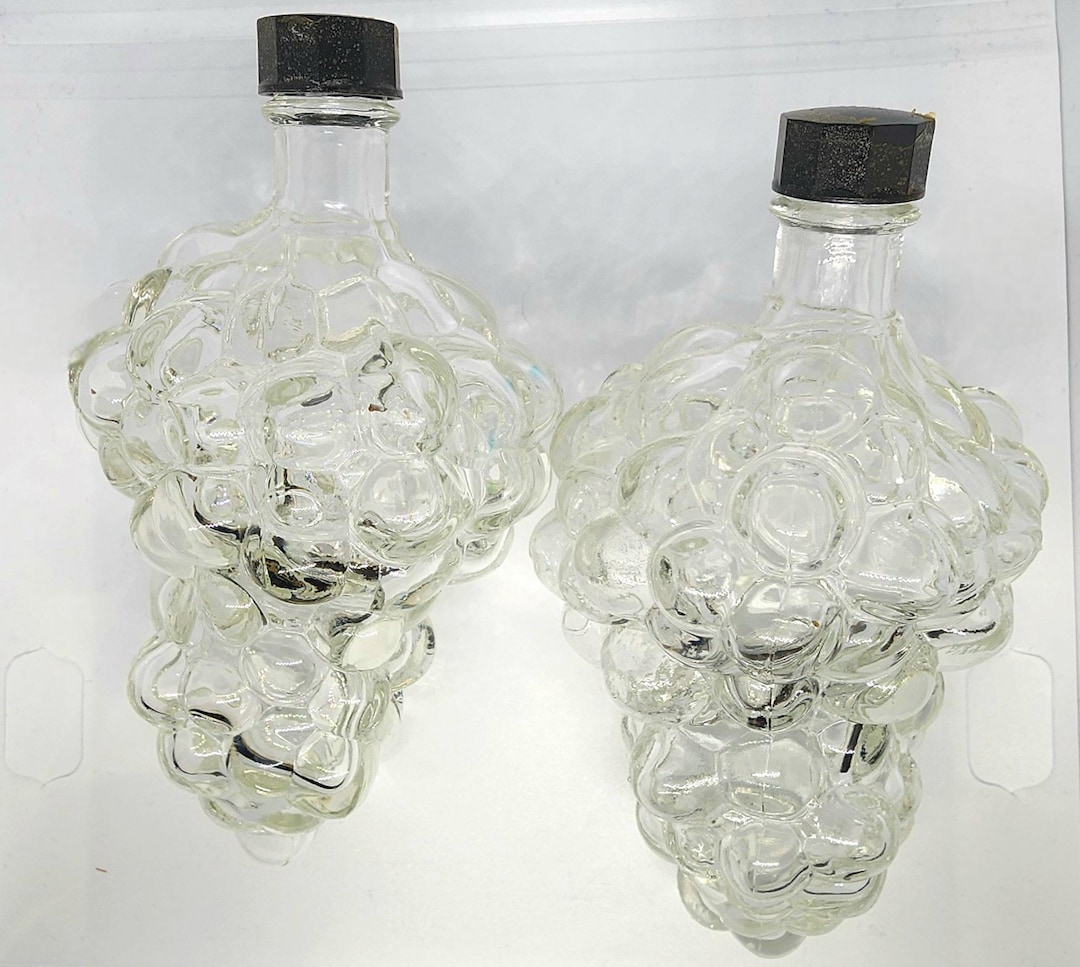 Grape Glass Bottles Lot of 2 Made in France - Etsy
