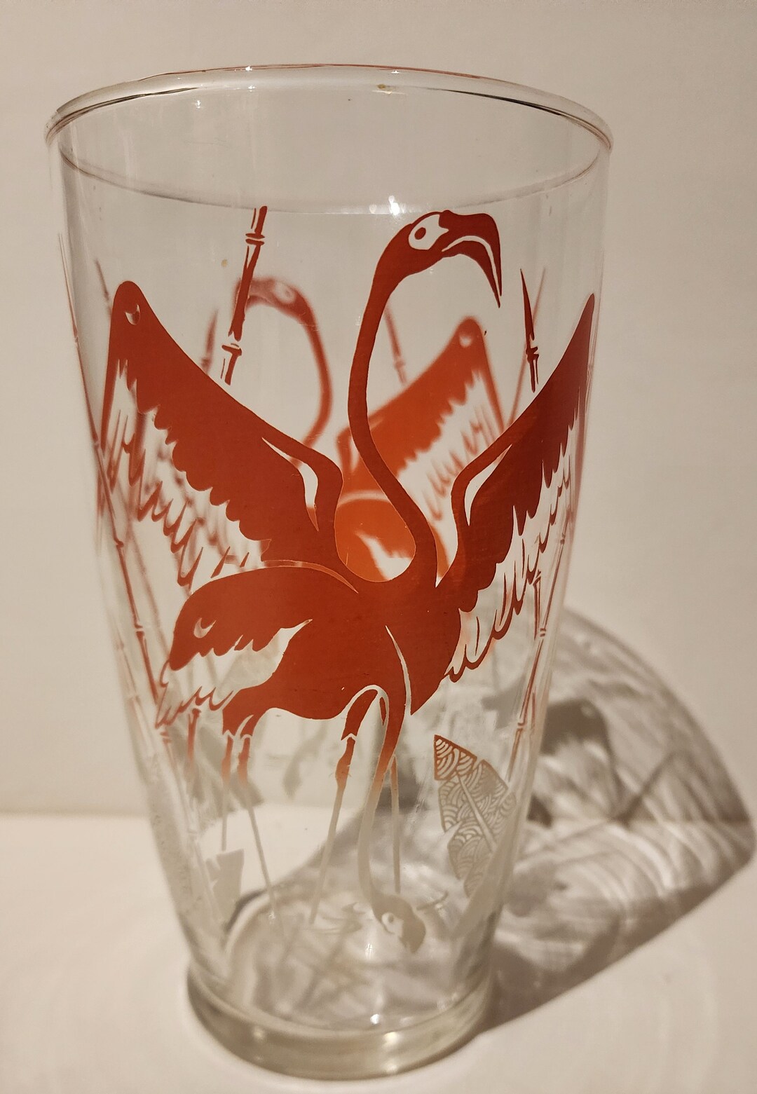 Libbey Glassware Pink Flamingo Cocktail Shaker Glass - Etsy