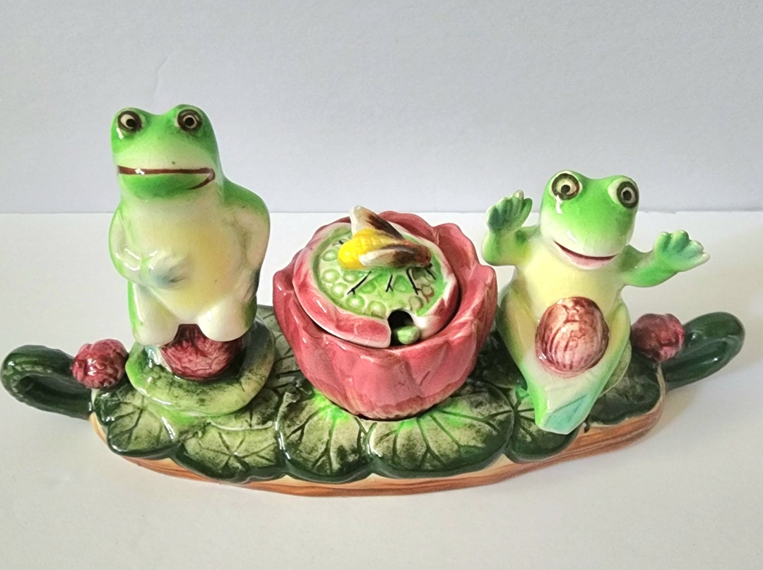 Shafford China Frogs Salt and Pepper and Mustard Pot Set Japan - Etsy