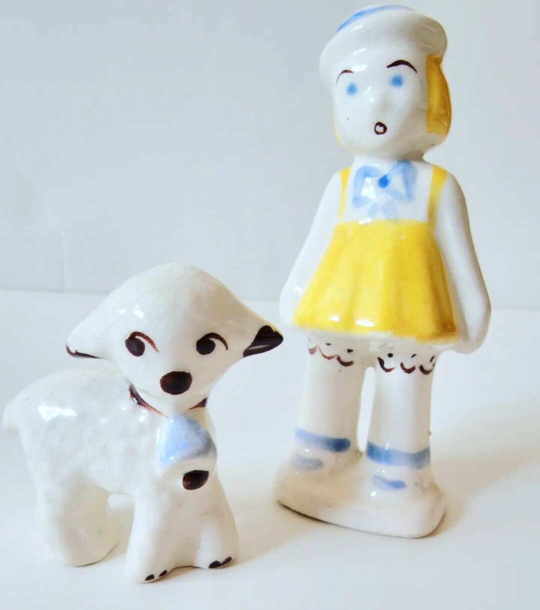 Vintage Rare Little Bo Peep Ceramic Pottery Set 1940s to 1950s Period ...