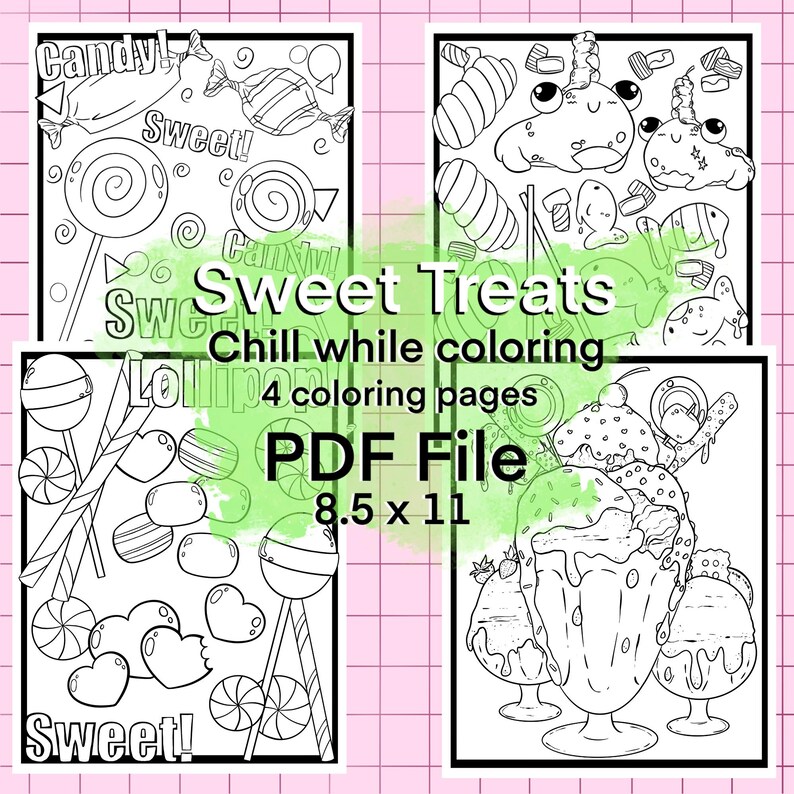 Sweet Treats: Cute and Cozy Coloring Pages by Promisedskies - Etsy